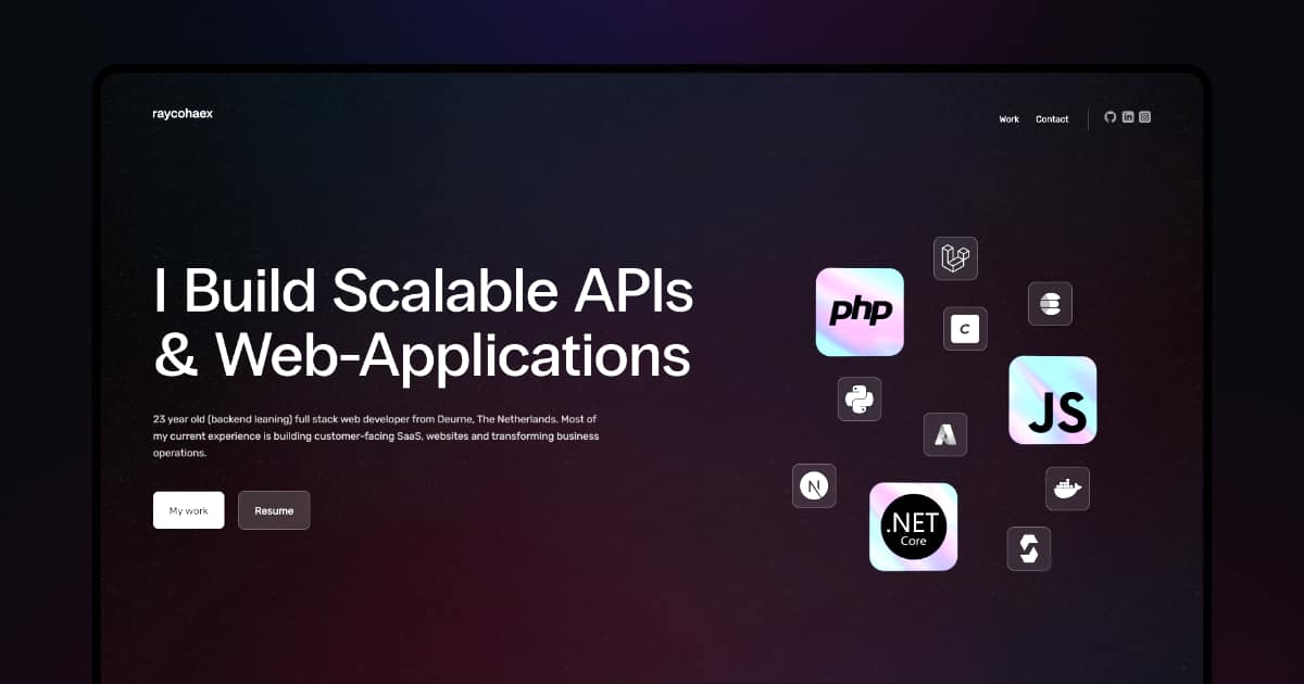 Rayco Haex | Fullstack Webdeveloper